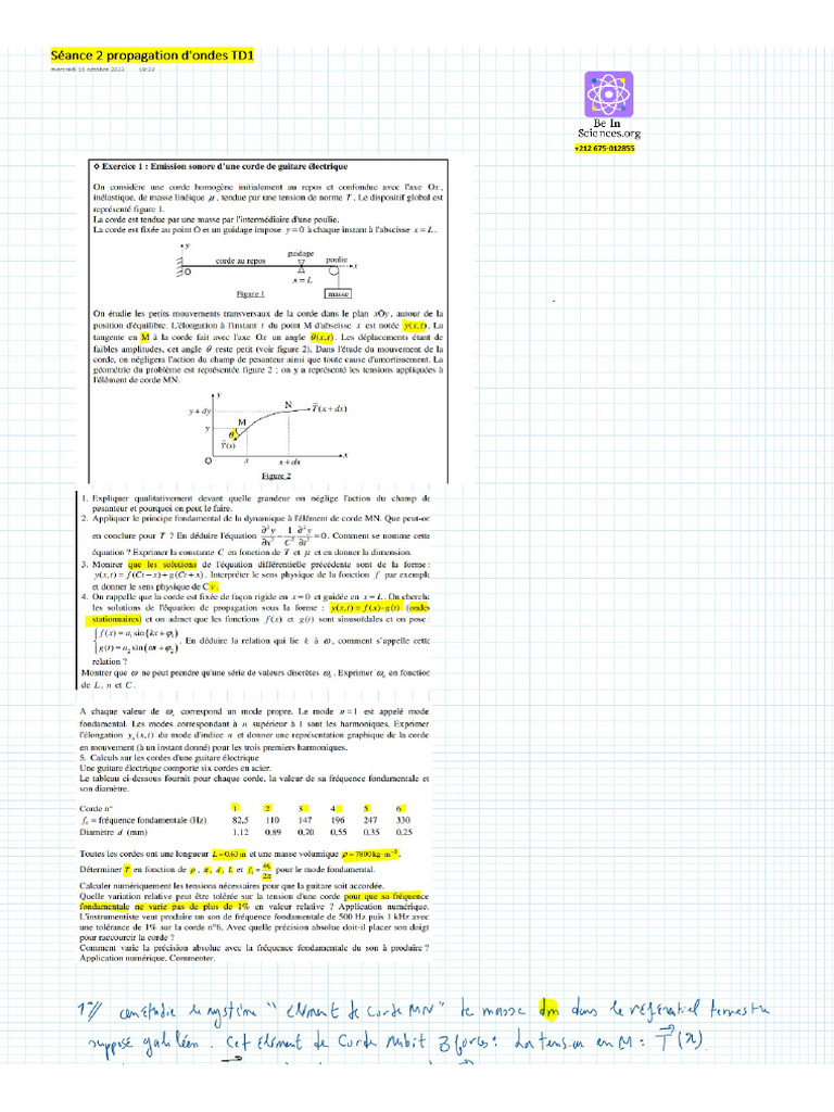 Séance 2 Propagation D'ondes TD1 VF | PDF