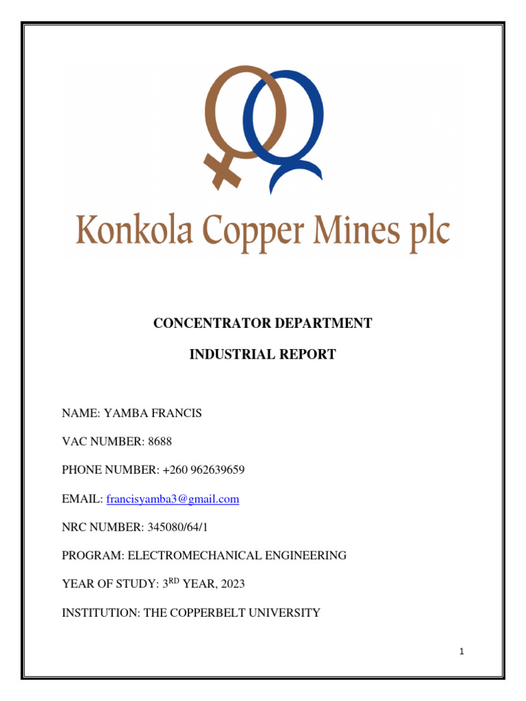 Industrial Attachment Report KCM | PDF | Belt (Mechanical) | Mining