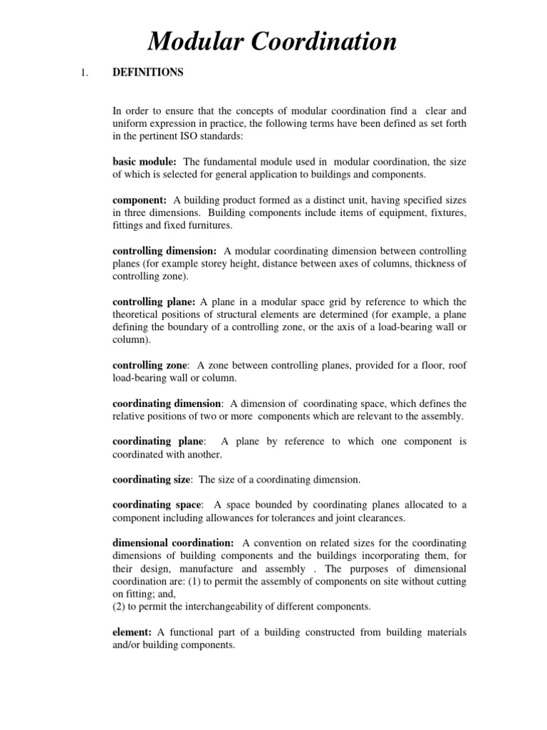 Modular Coordination | PDF | Engineering Tolerance | Euclidean Vector Modular Coordination | PDF | Engineering Tolerance | Euclidean Vector
