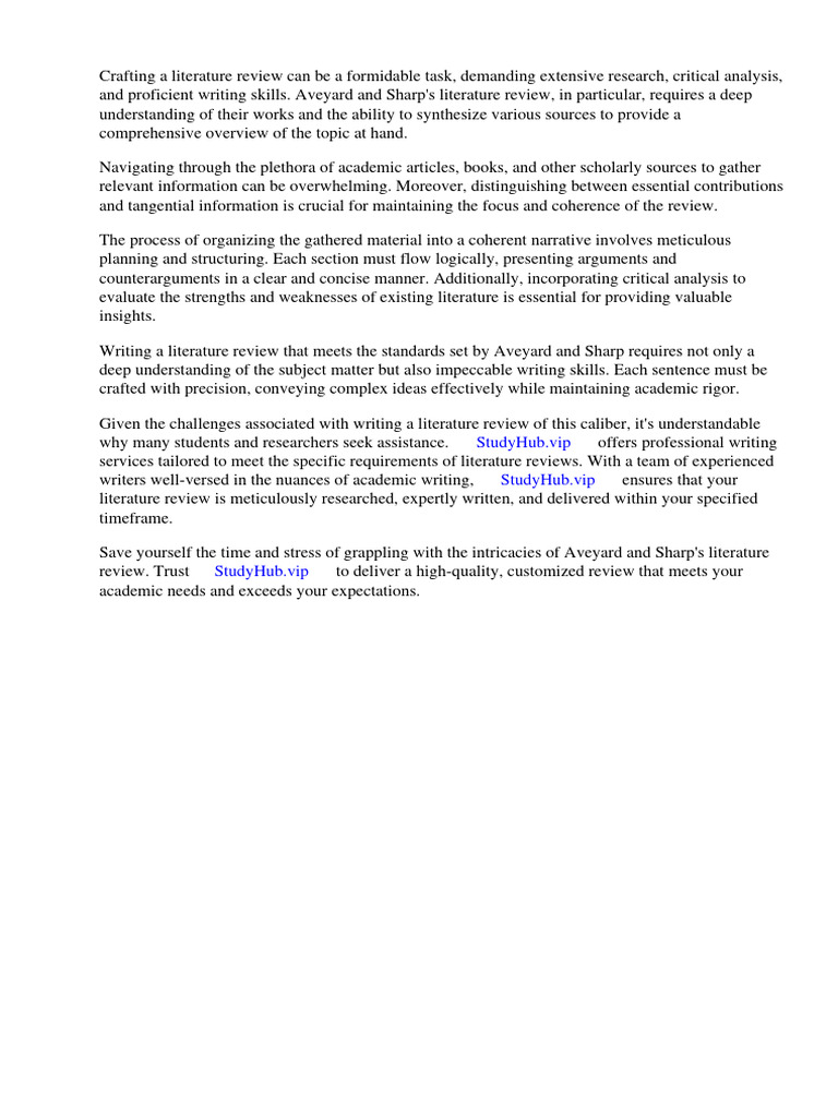 Aveyard and Sharp Literature Review | PDF | Literature Review | Books