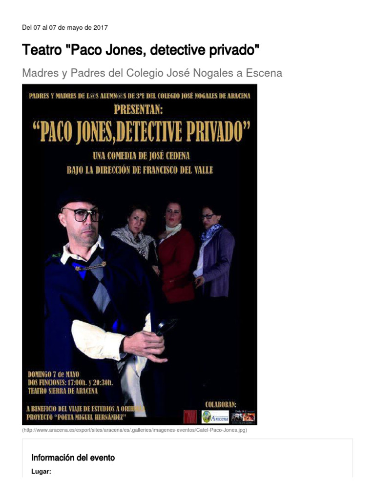 Comedia "Paco Jones" en Aracena | PDF | Clásicos