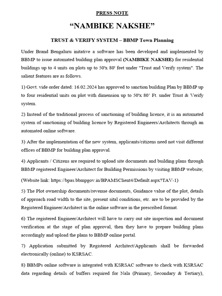 Nambike Nakshe: Automated Building Approval | PDF