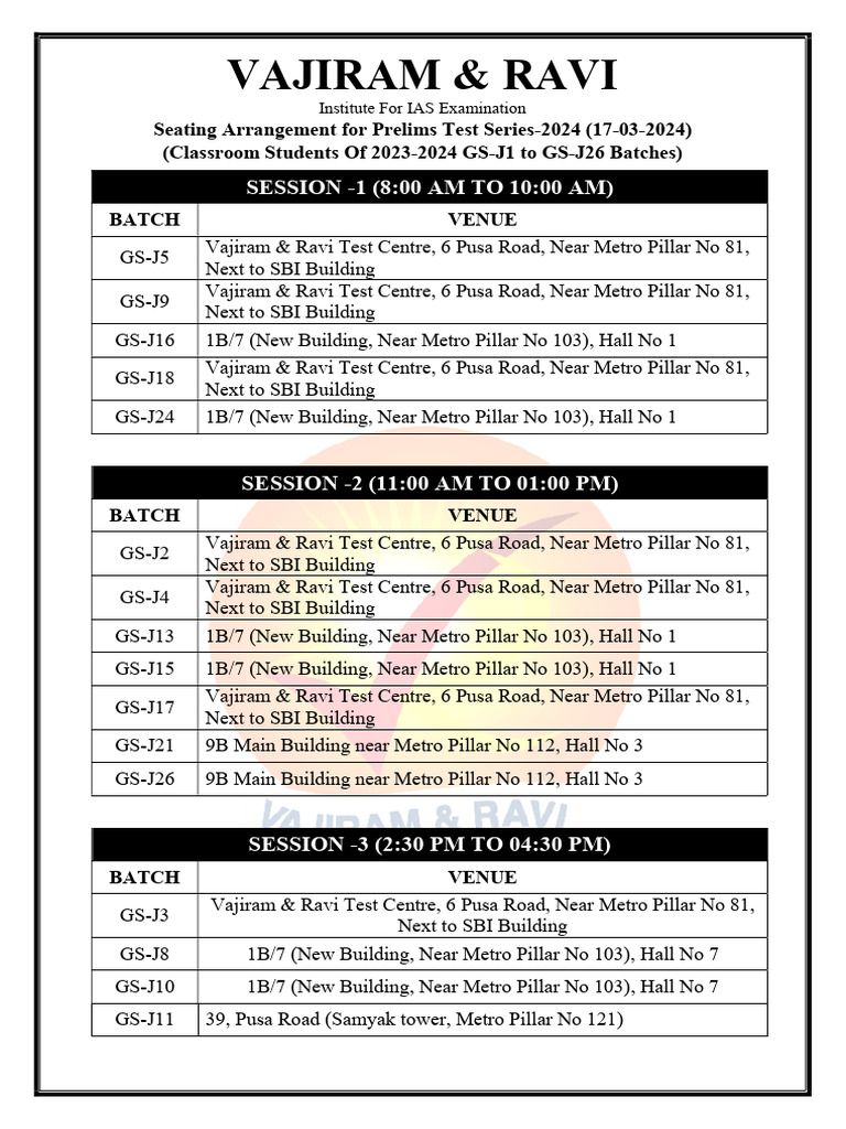 Students Seating Arrangement | PDF