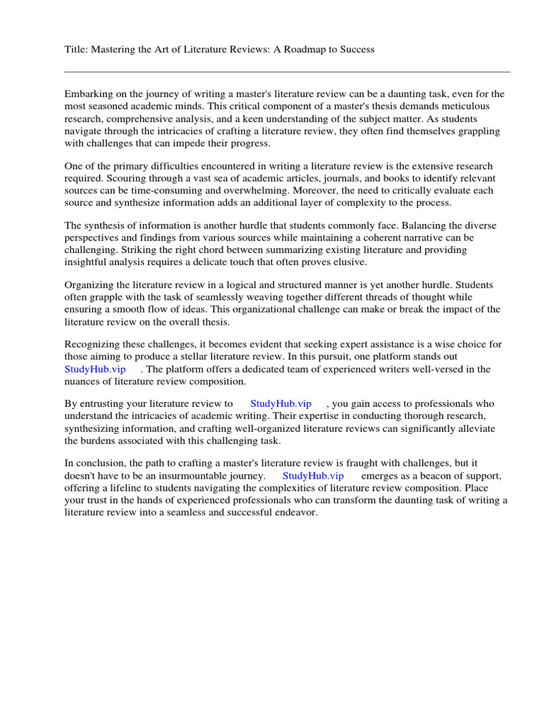 How To Write A Masters Literature Review | PDF | Meta Analysis | Evidence