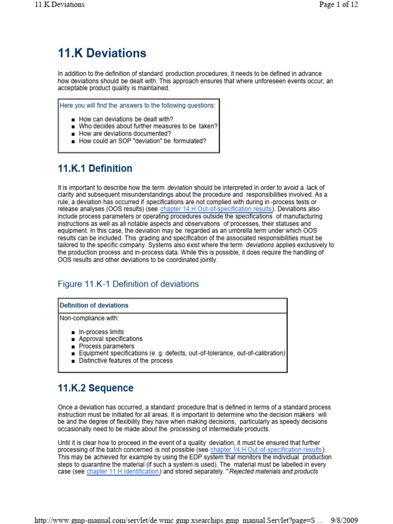 11.K Deviations | PDF | Specification (Technical Standard) | Information