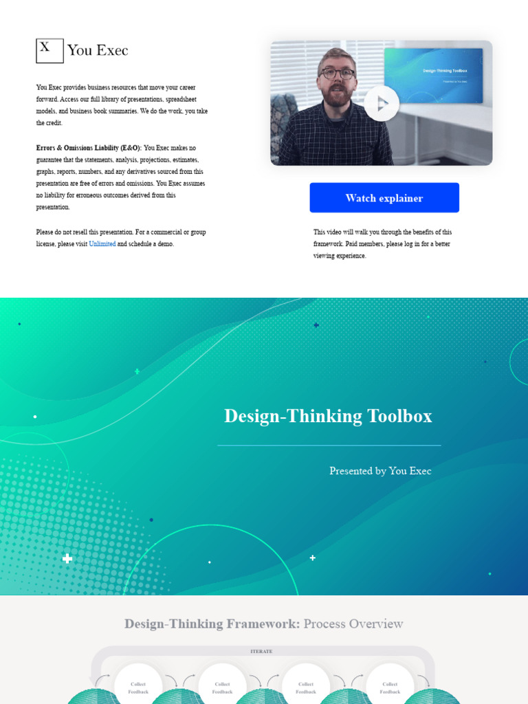You Exec - Design Thinking Toolbox Complete | Download Free PDF | Computing