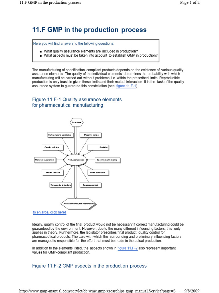11.F GMP in The Production Process | PDF | Quality Assurance | Specification (Technical Standard)