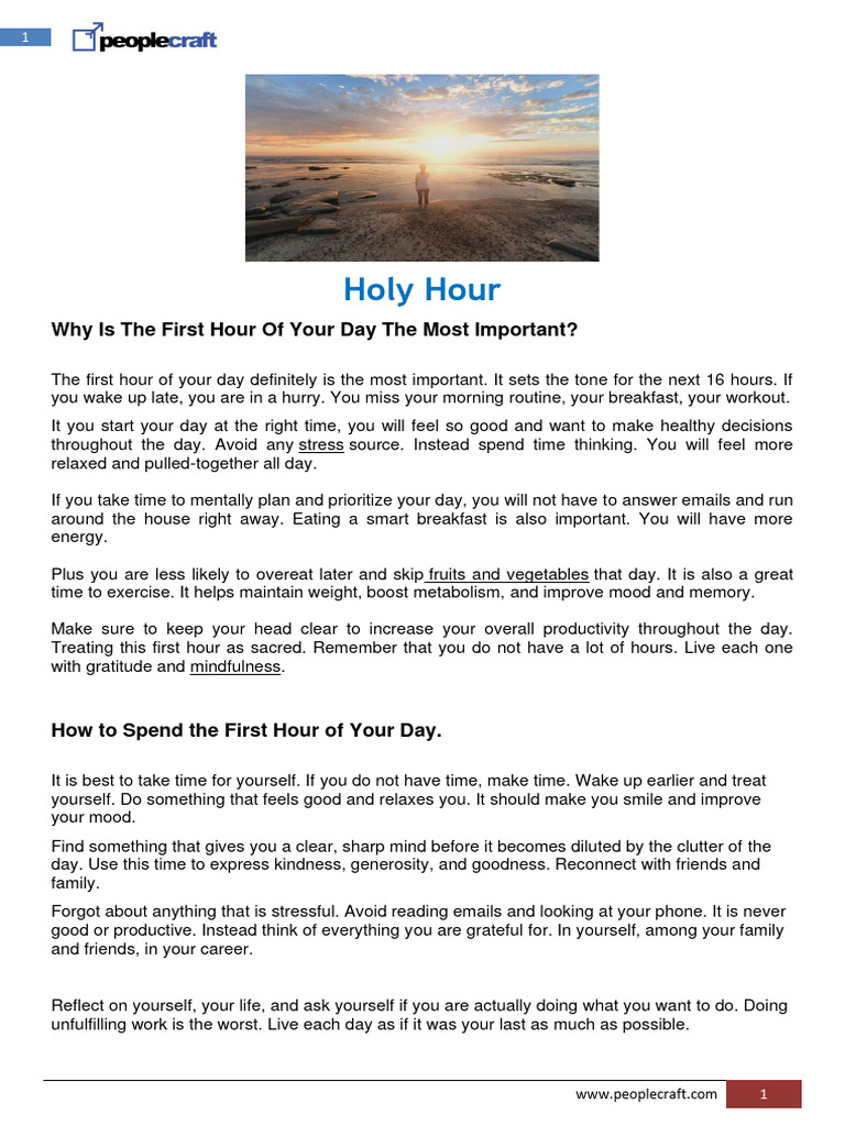 Holy Hour | PDF | Meditation | Mood (Psychology)
