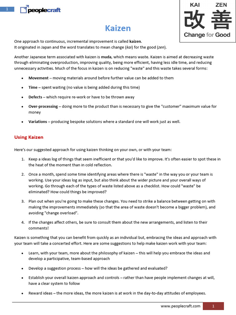 Kaizen | PDF | Business