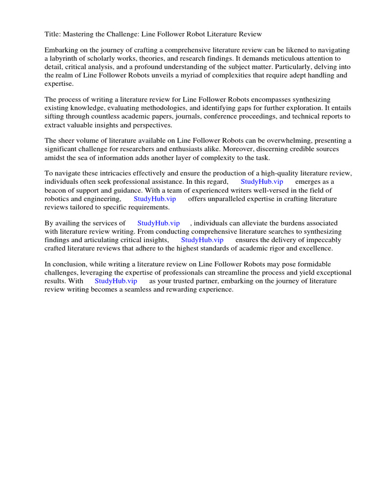 Line Follower Robot Literature Review | PDF | Robot | Robotics