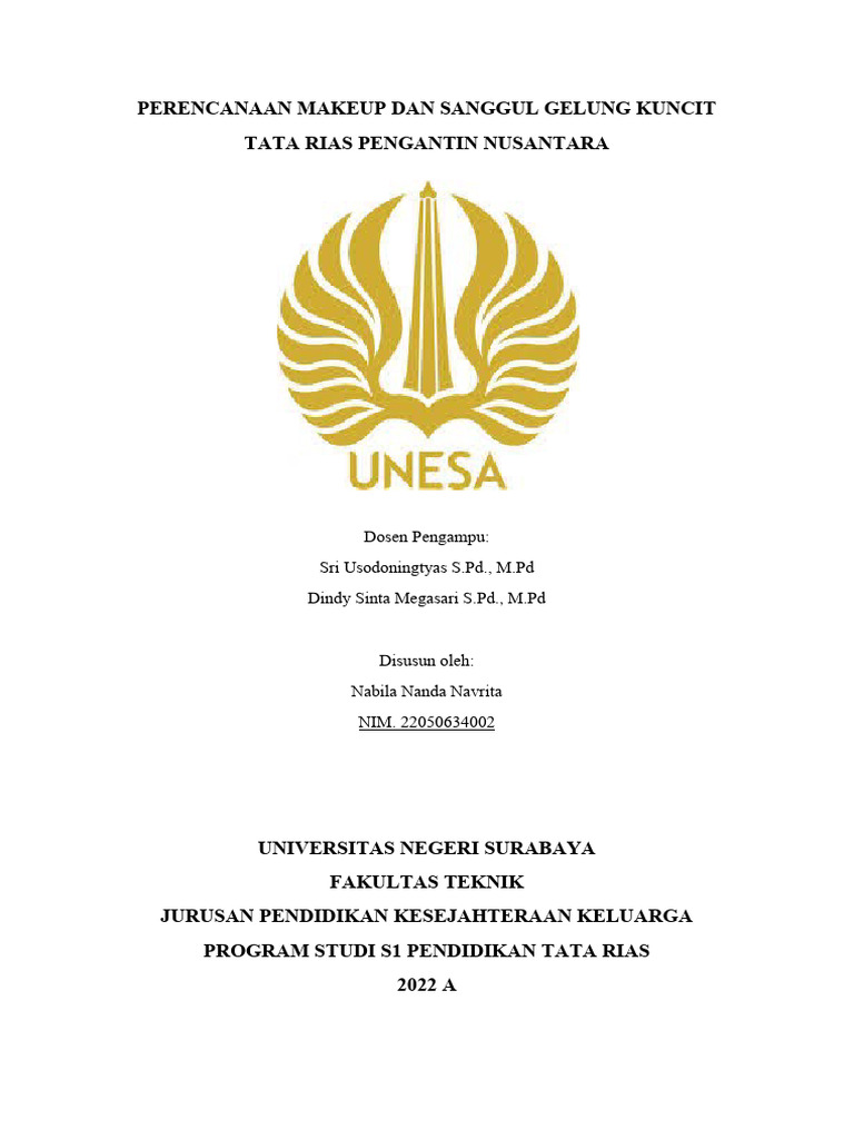Rencana Sanggul Gelung Kuncit Pengantin | PDF | Karier & Perkembangan