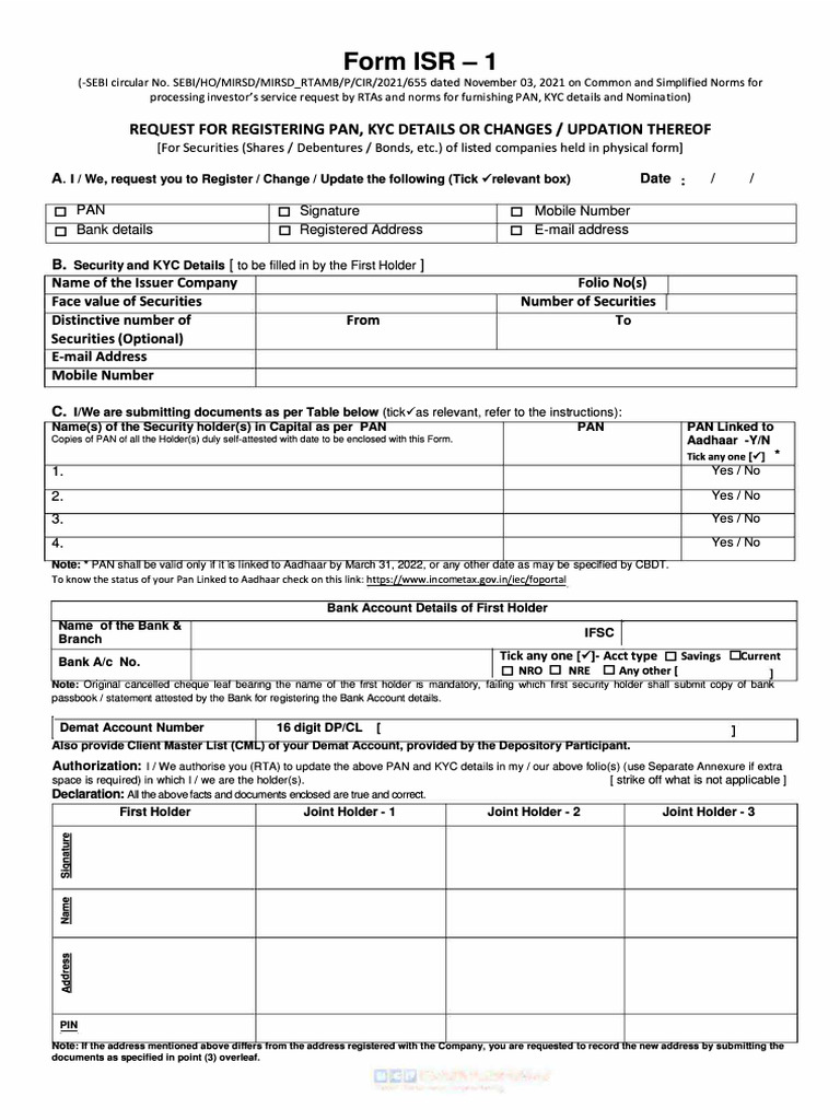FORM-ISR-1 | PDF | Securities (Finance) | Banks