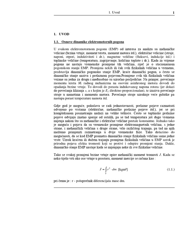 Osnove Dinamike EMP 1 | PDF