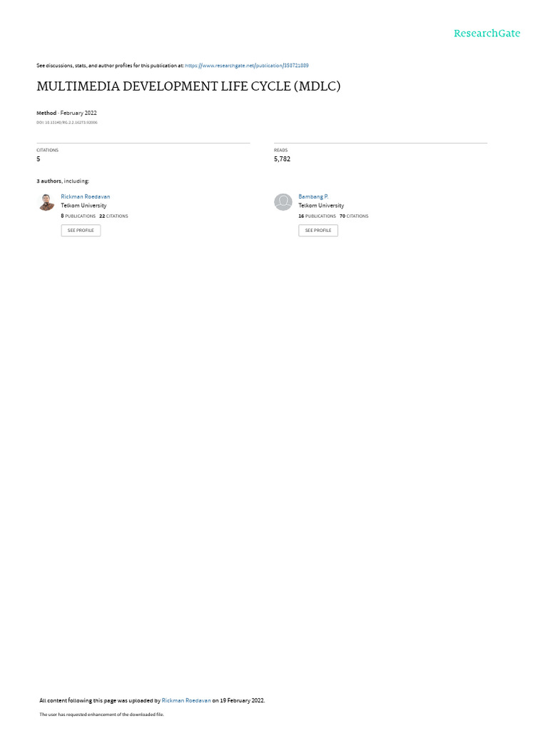 Multimedia Development Life Cycle (MDLC) : February 2022 | PDF ...