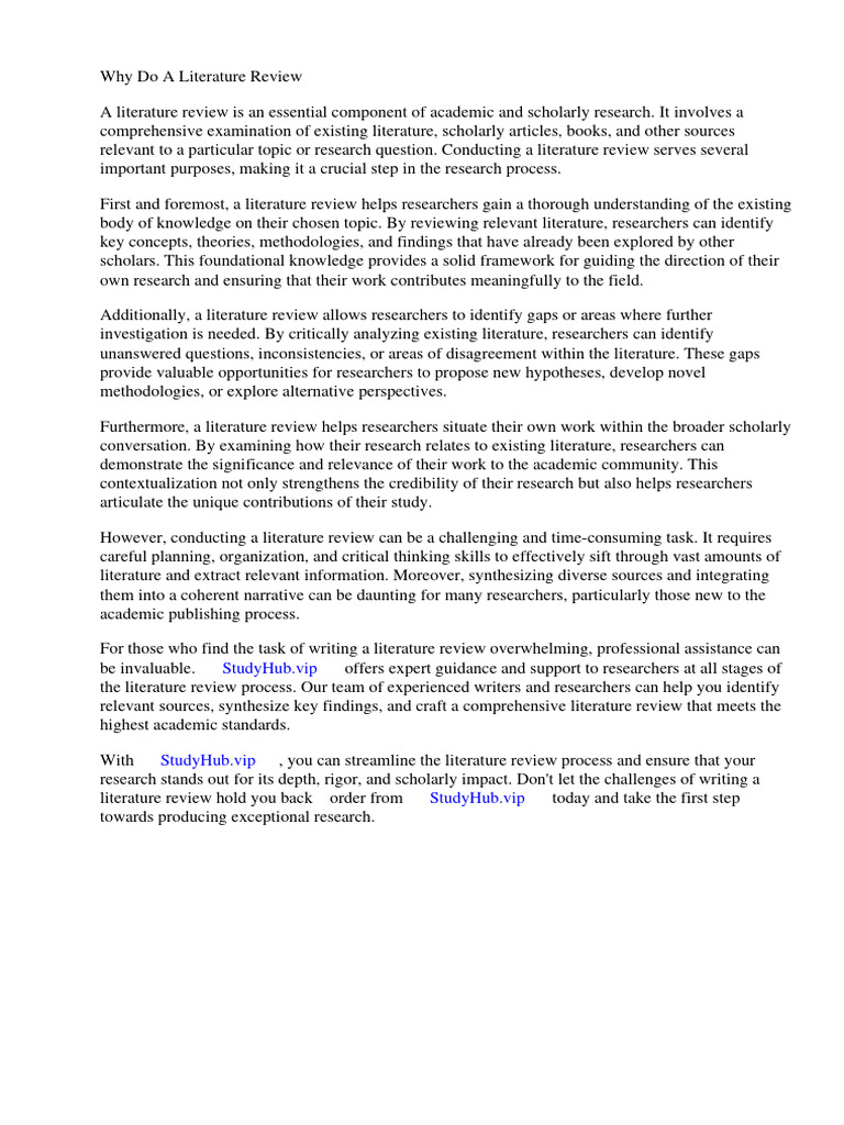 Why Do A Literature Review Pdf Literature Review Academic Journal