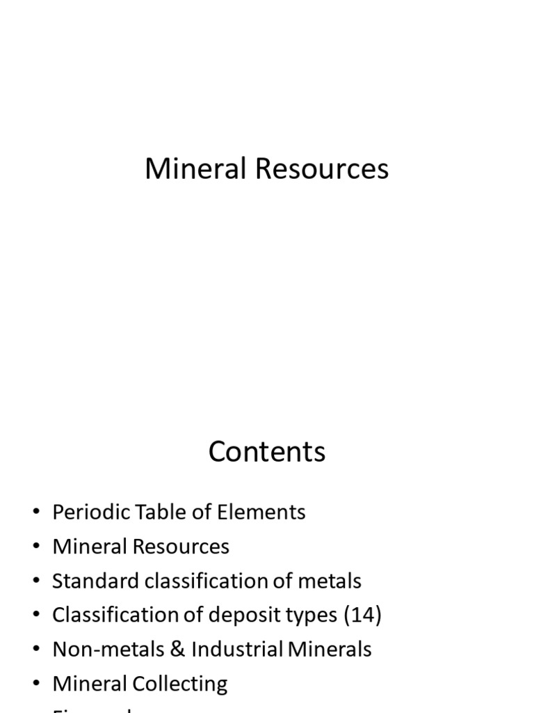 Lecture Notes Earths Mineral Resources | PDF | Ore | Gemstone