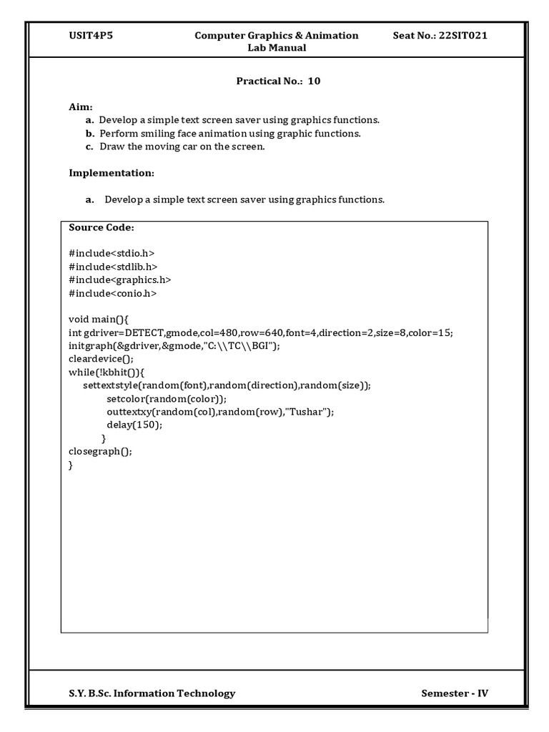 Lab Manual 10 Pdf Computer Programming Computer Science 