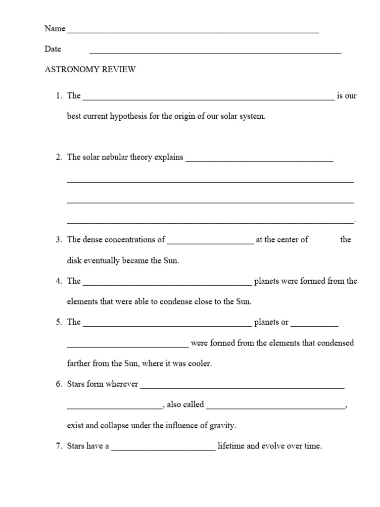 Astronomy Review Part One | PDF | Stars | Universe