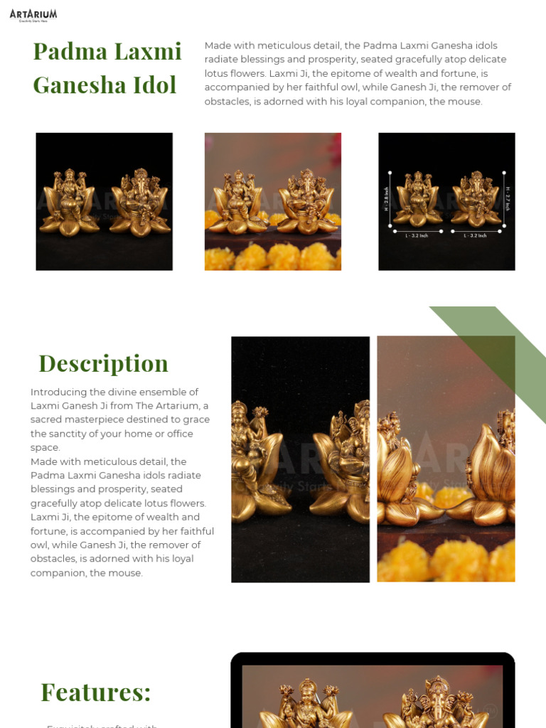 Padma Laxmi Ganesha Idol | PDF