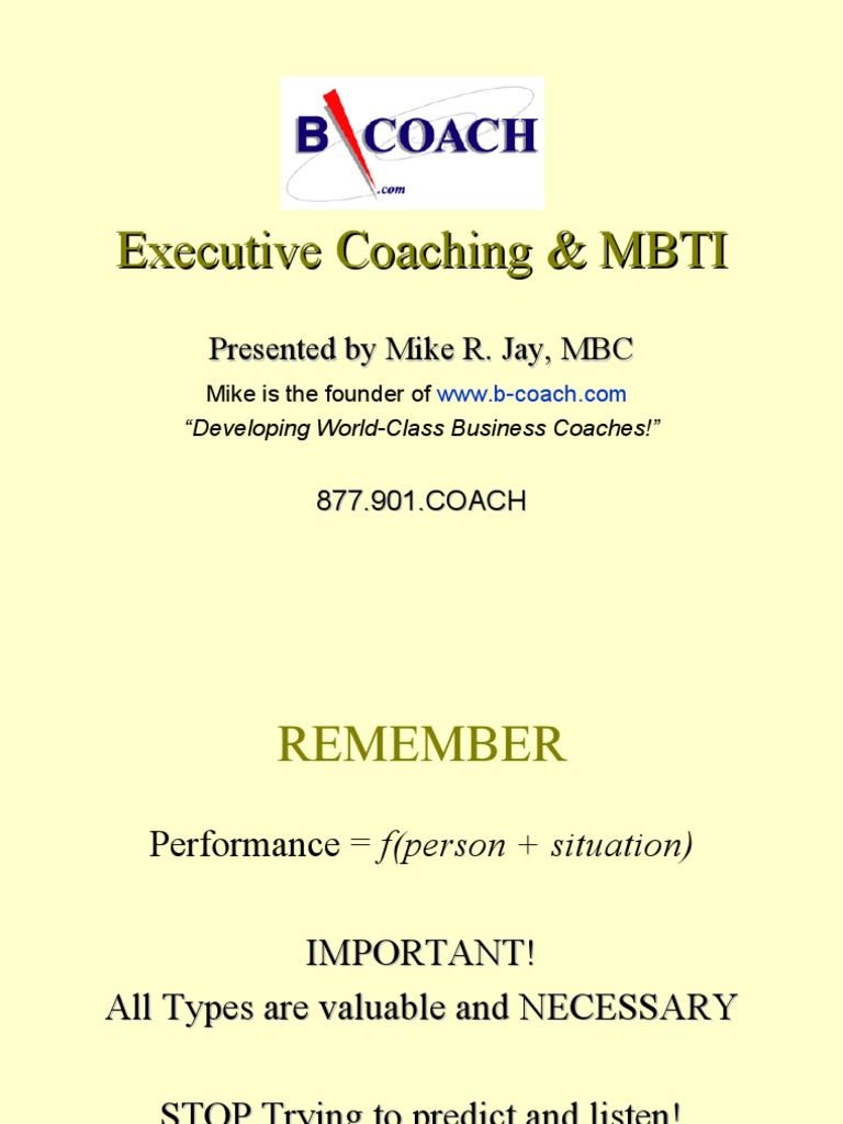 Executive Coaching MBTI | PDF | Extraversion And Introversion ...