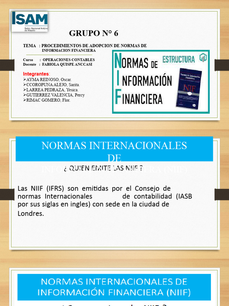 Adopcion Por Primera Vez de Las Normas Internacional Financiera | PDF | normas internacionales ...
