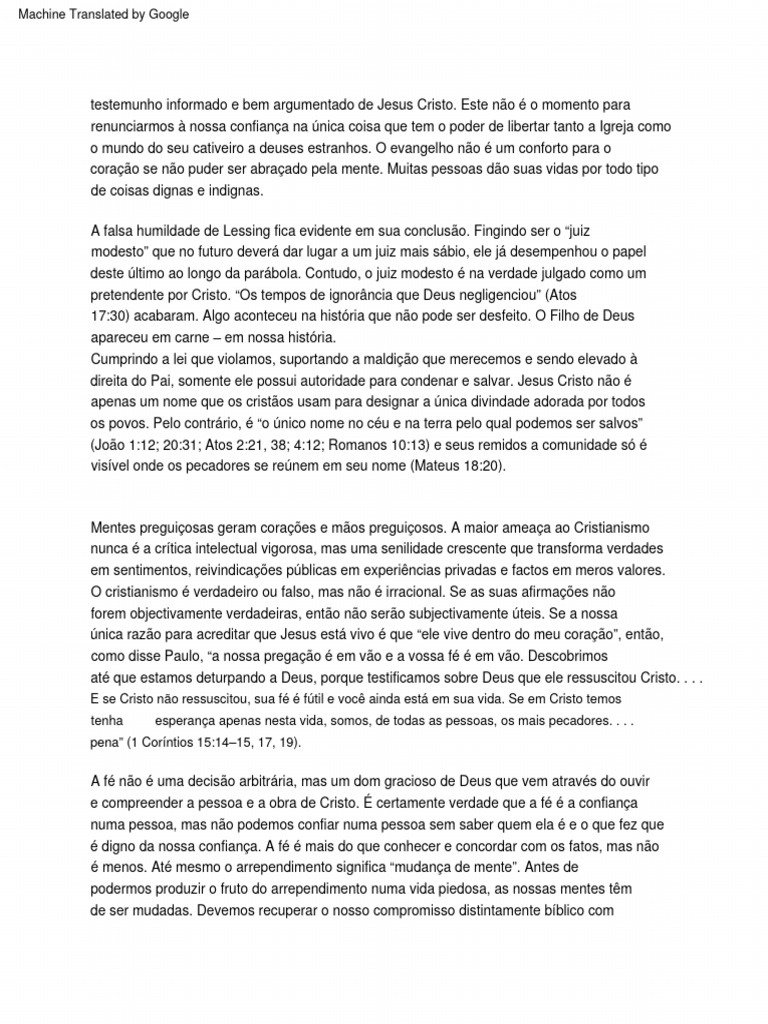 A Verdade do Evangelho e a Fé Cristã | PDF | Jesus | Fé