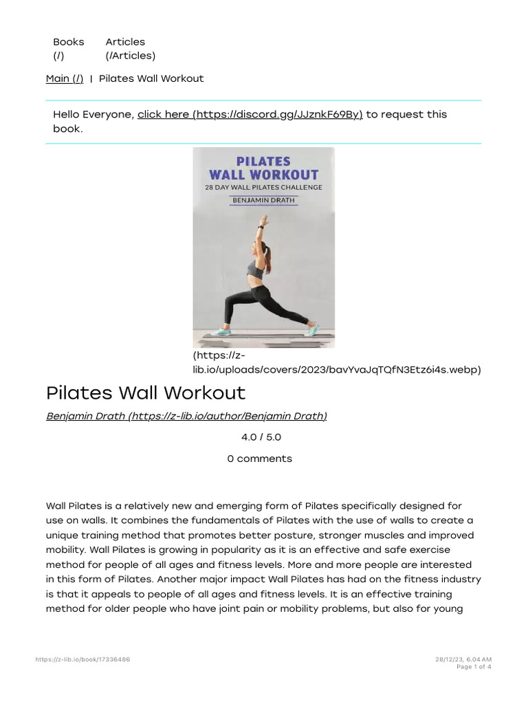 Free Wall Pilates Workout Guide | PDF | Pilates | Physical Fitness