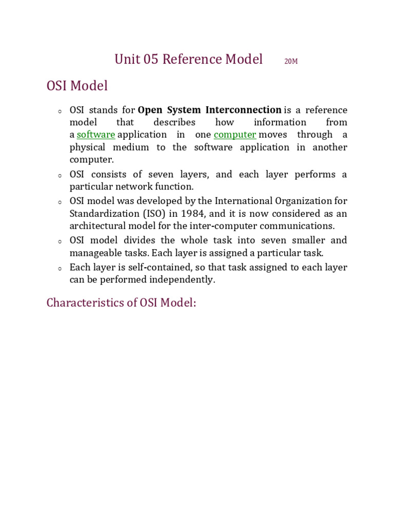 Unit5 ALL | PDF | Osi Model | Internet Protocol Suite