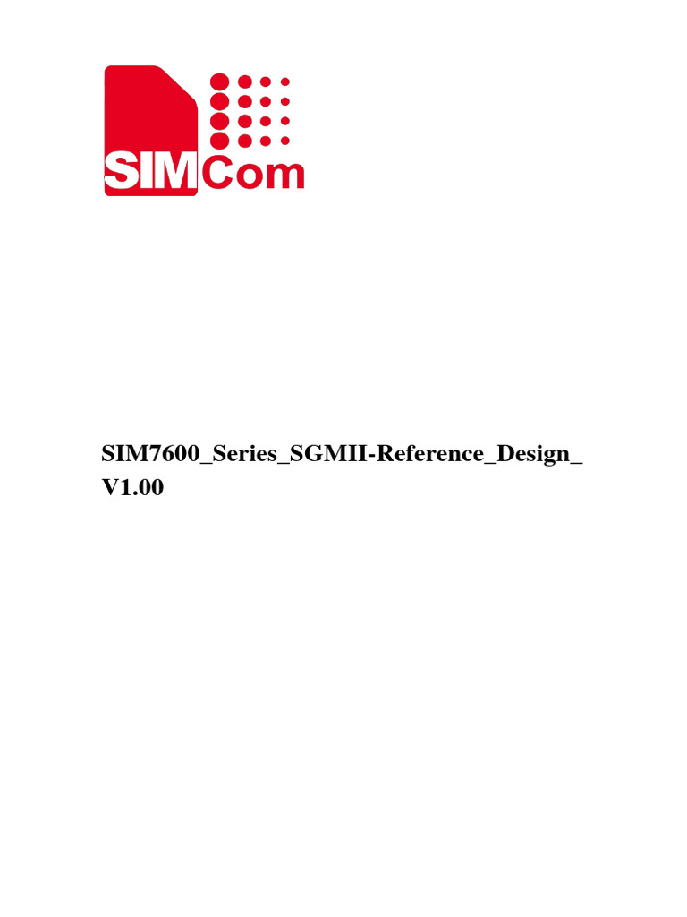 SIM7600 Series SGMII-Reference Design V1.00 | PDF | Copyright | Computing