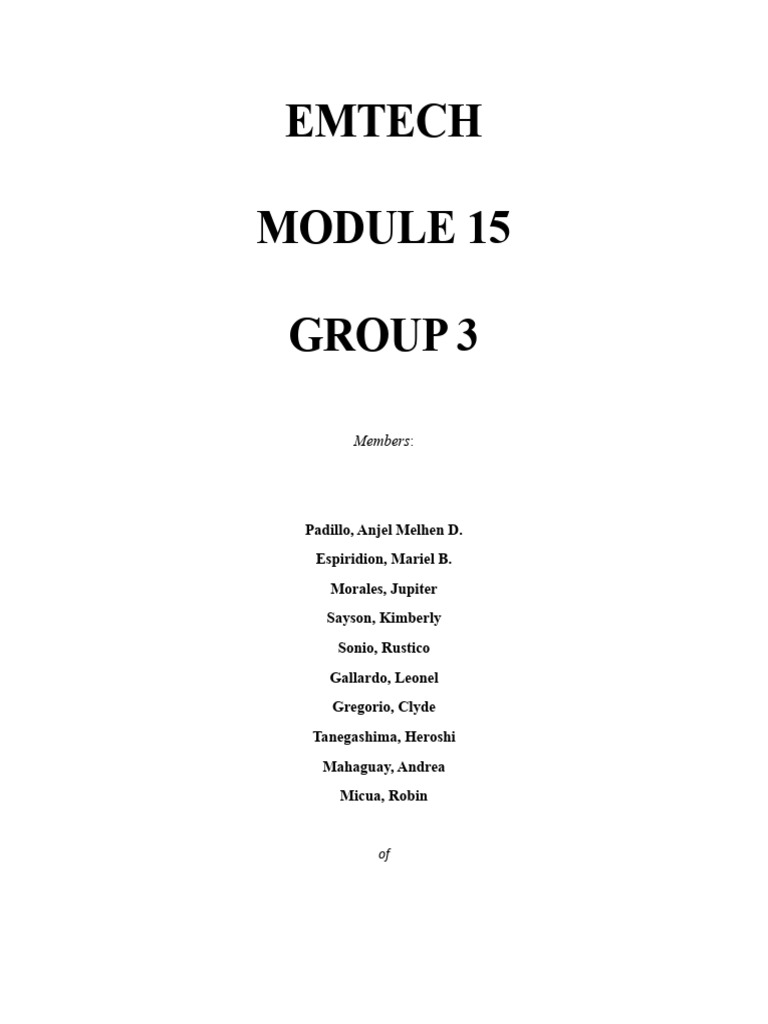 Emtech Mod15 GRP3 | PDF