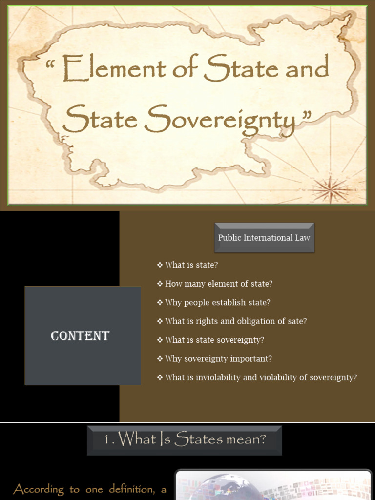 Element of State & State Soveregnty 8 16 2022 | PDF | Sovereignty ...