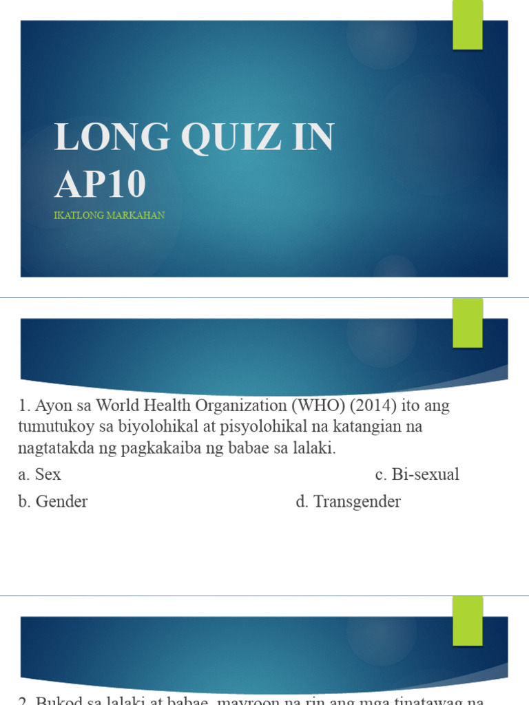 AP10 Q3 Long Quiz | PDF