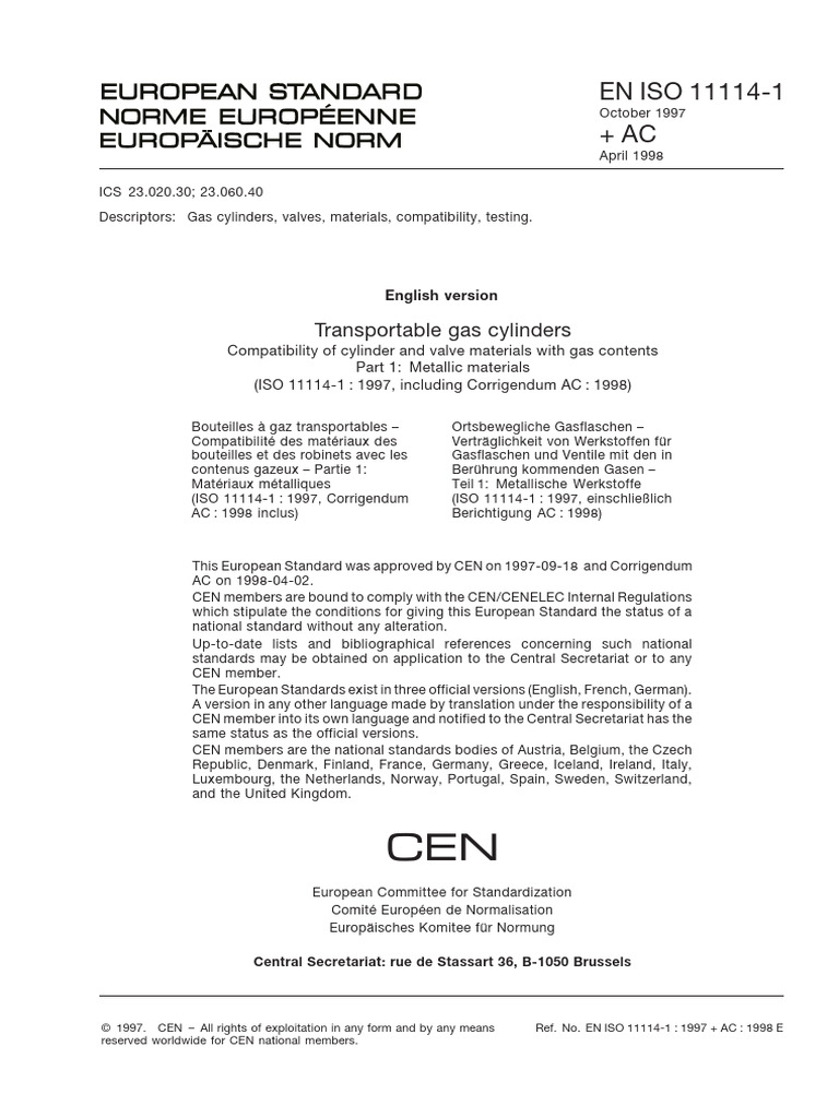 Gas Cylinder Material Compatibility Guide | PDF | Ultimate Tensile ...