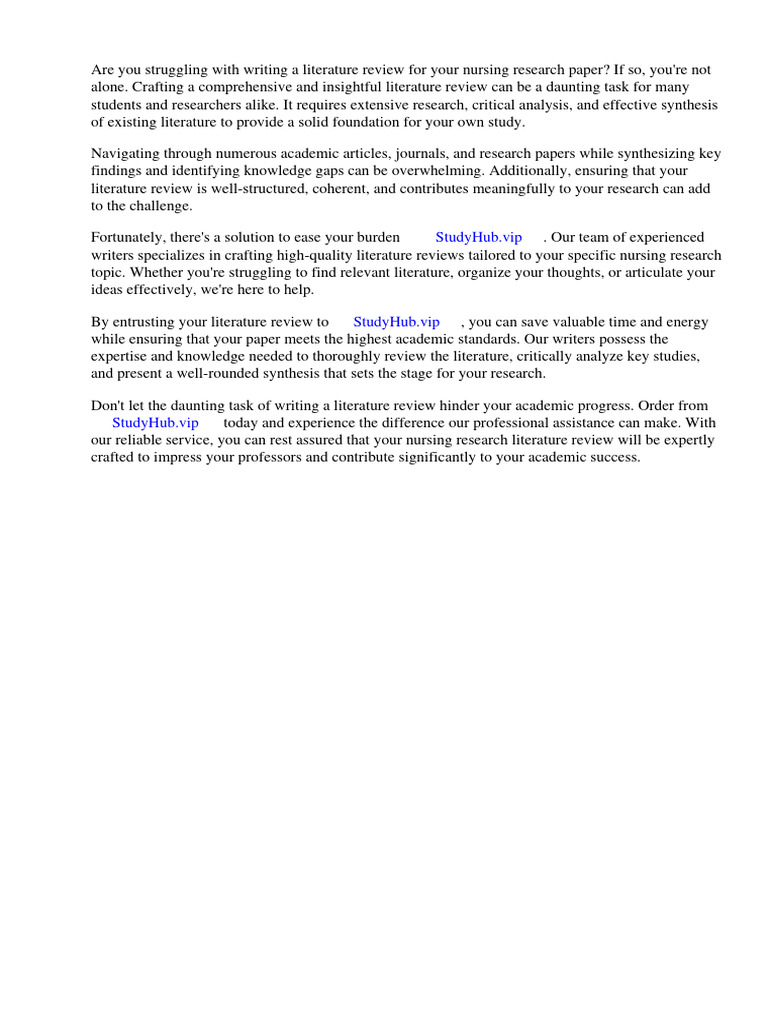 Nursing Research Literature Review | PDF | Systematic Review | Nursing