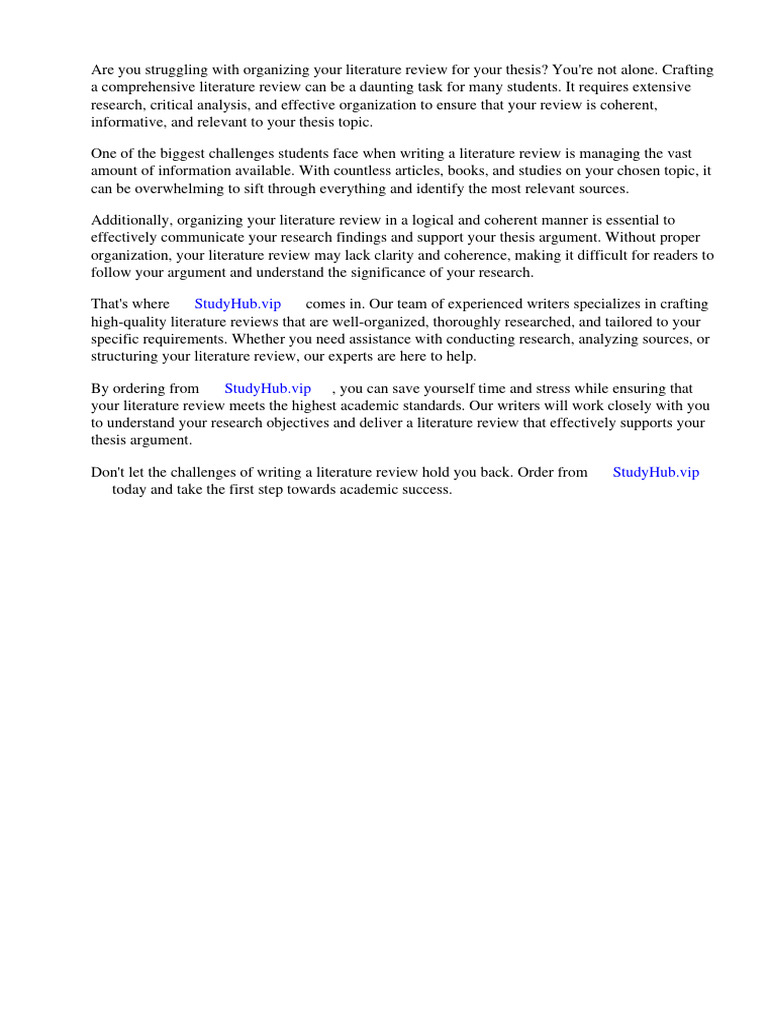 How To Organize Literature Review in Thesis | PDF | Literature Review ...
