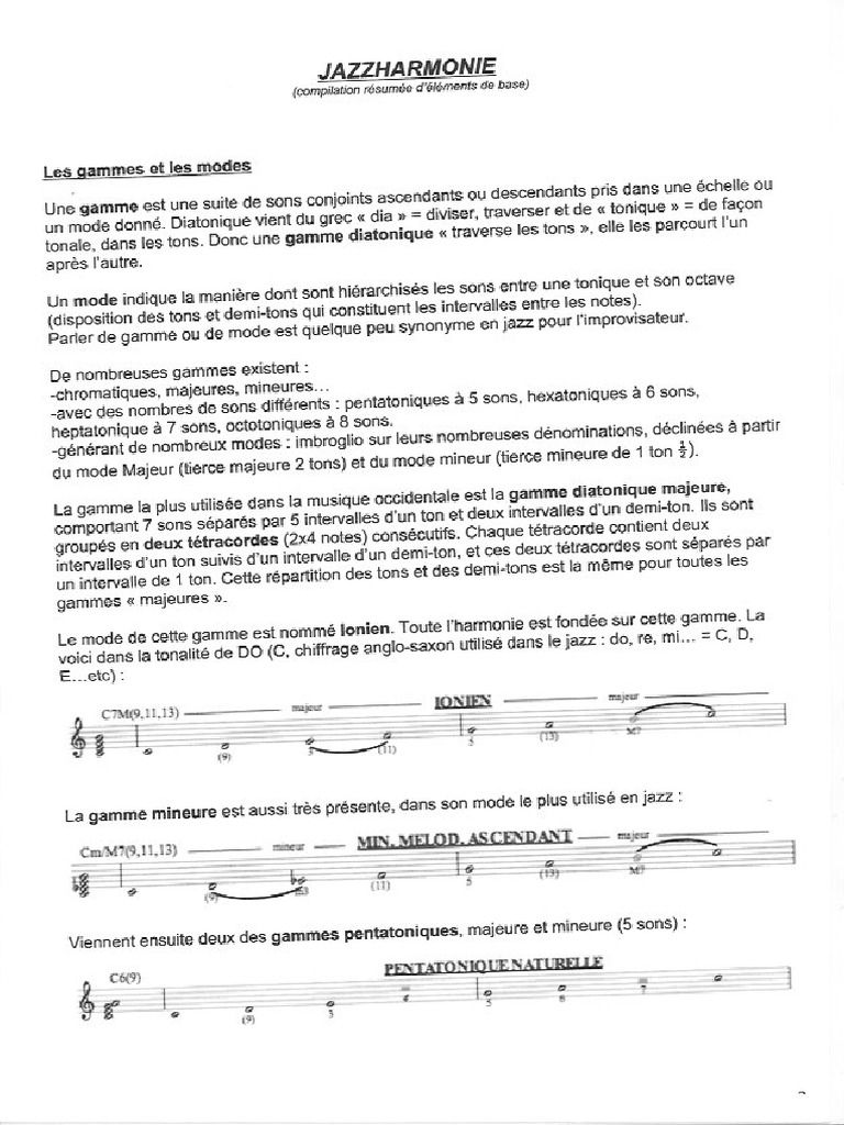 Cours D'harmonie Jazz | PDF