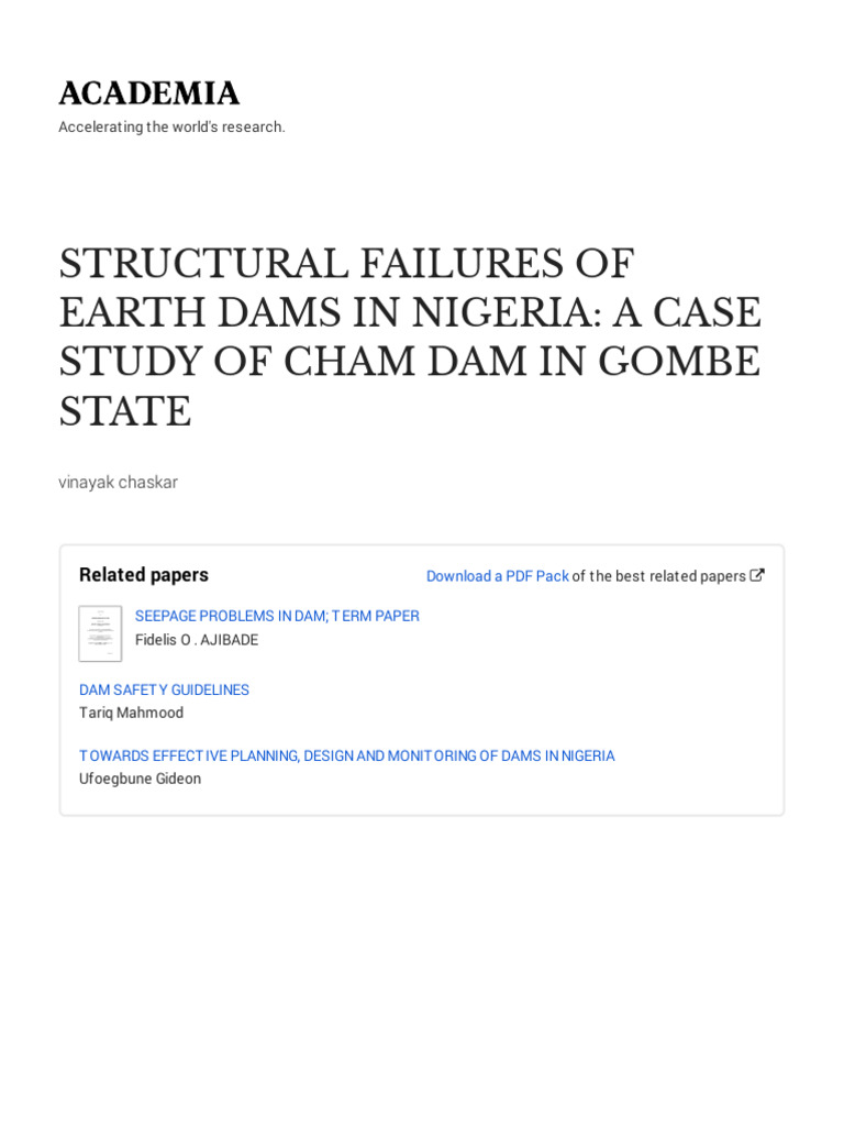 Structural Failures of Earth Dams in Nigera A Case Study - Umaru 2010 ...