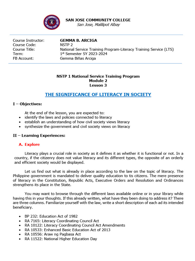 Significance of Literacy in Society | PDF | Literacy