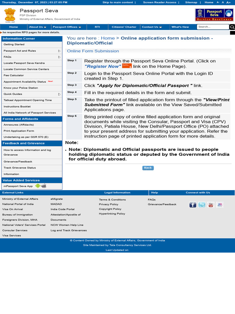 Diplomatic Official Passport Apply Online (Nor | PDF | Passport ...