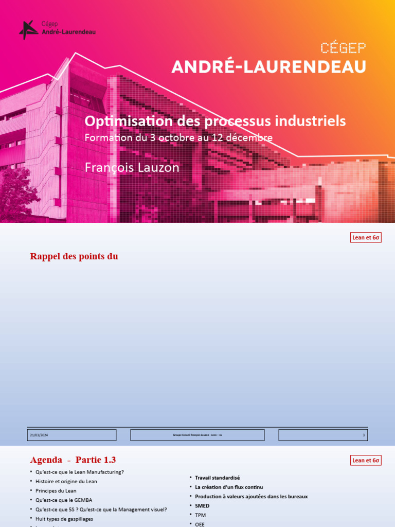 3 Optimisation Des Processus Industriels - Partie 1.3 | PDF | Lean ...