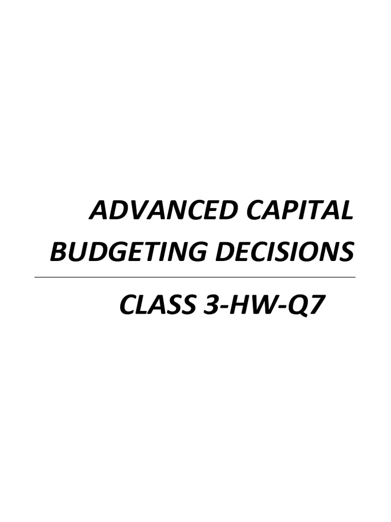 Advanced Capital Budgeting Simulation | PDF | Capital Budgeting ...