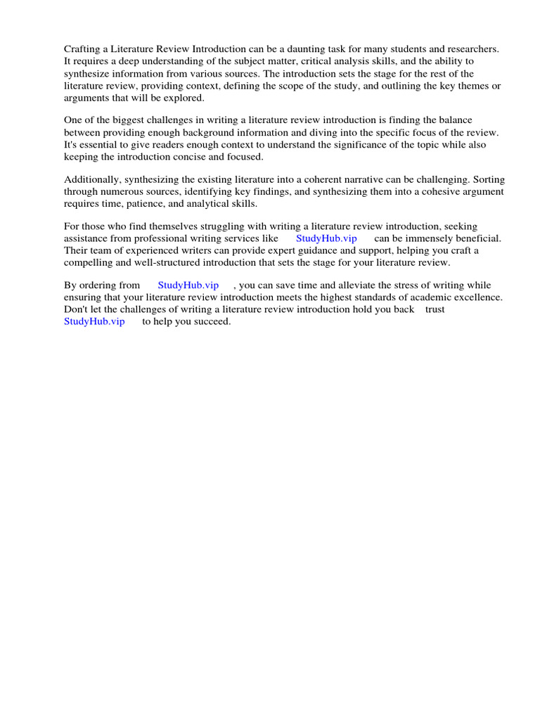 Writing A Literature Review Introduction | PDF | Literature Review ... Writing A Literature Review Introduction | PDF | Literature Review ...