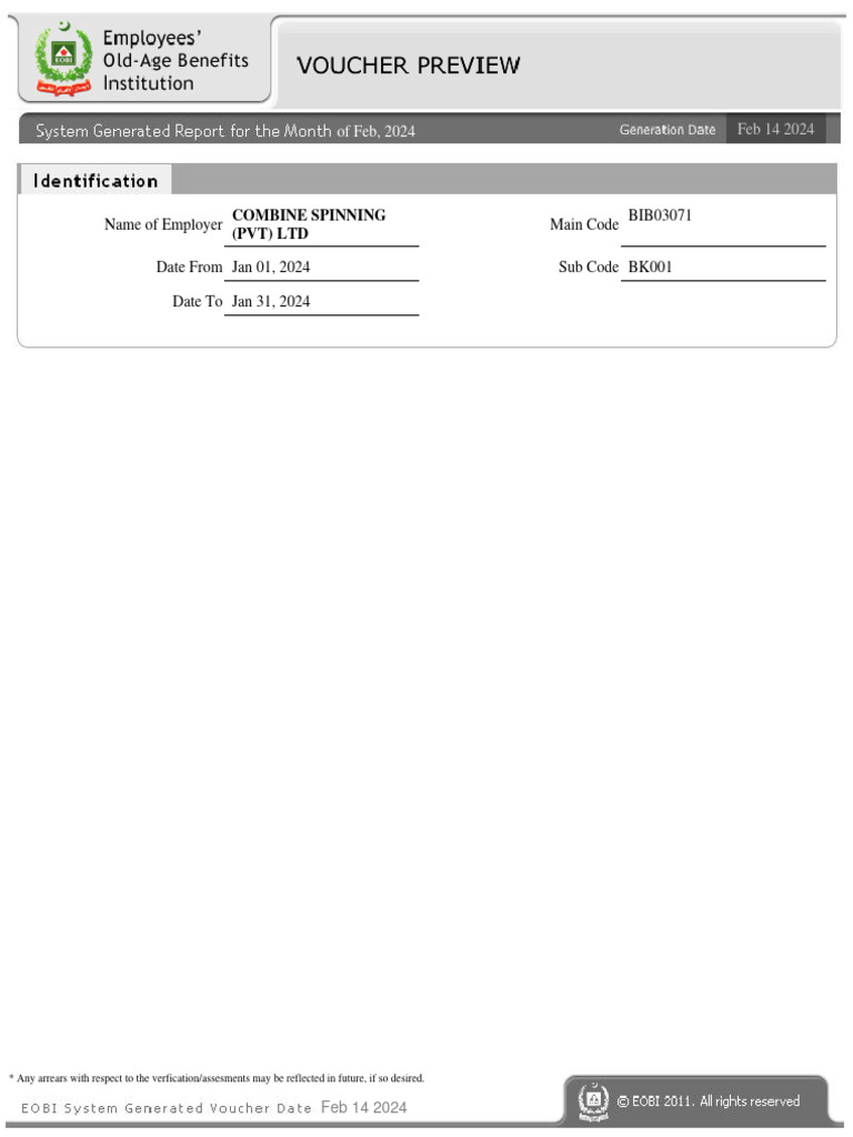 Voucher Preview - BIB03071-BK001 - Febuary-2024 | PDF | Employee Relations