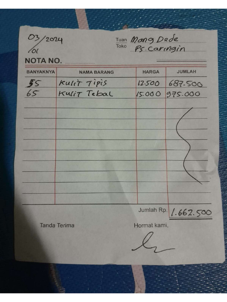 Bon Usaha Pasangan Dede Suhanda | PDF