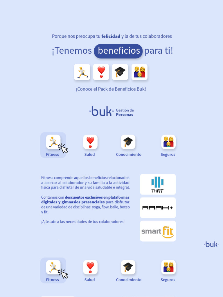 Catálogo Pack de Beneficios Buk | PDF | Aptitud física