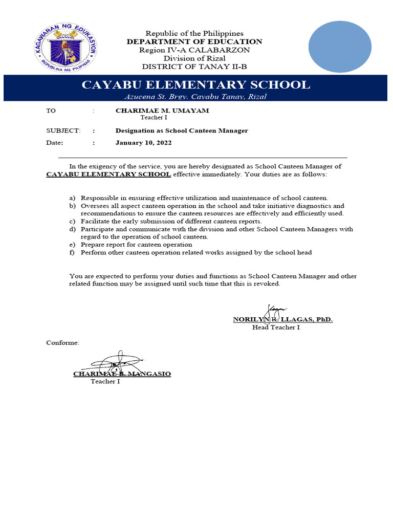 Designation LETTER | Download Free PDF | Teachers | Schools