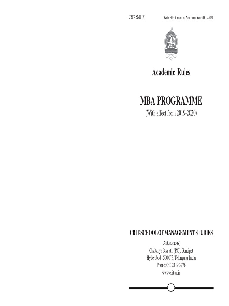 MBA Syllabus R 19 W.E.F. AY 2019 20 | PDF | Course Credit | Business