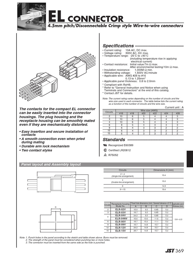 ELR 02V JST Datasheet 62343639 | Download Free PDF | Electrical ...