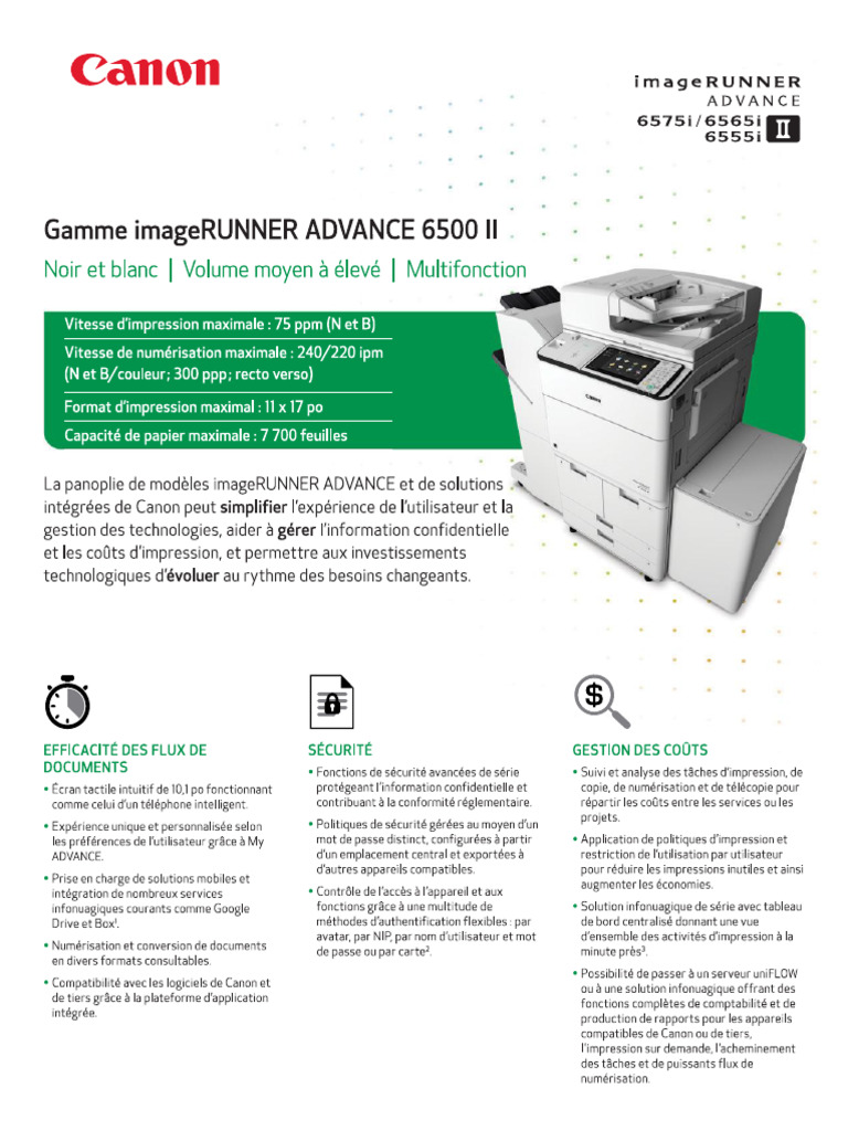 Canon ImageRunner Advance 6555 6565 6575 FR | PDF