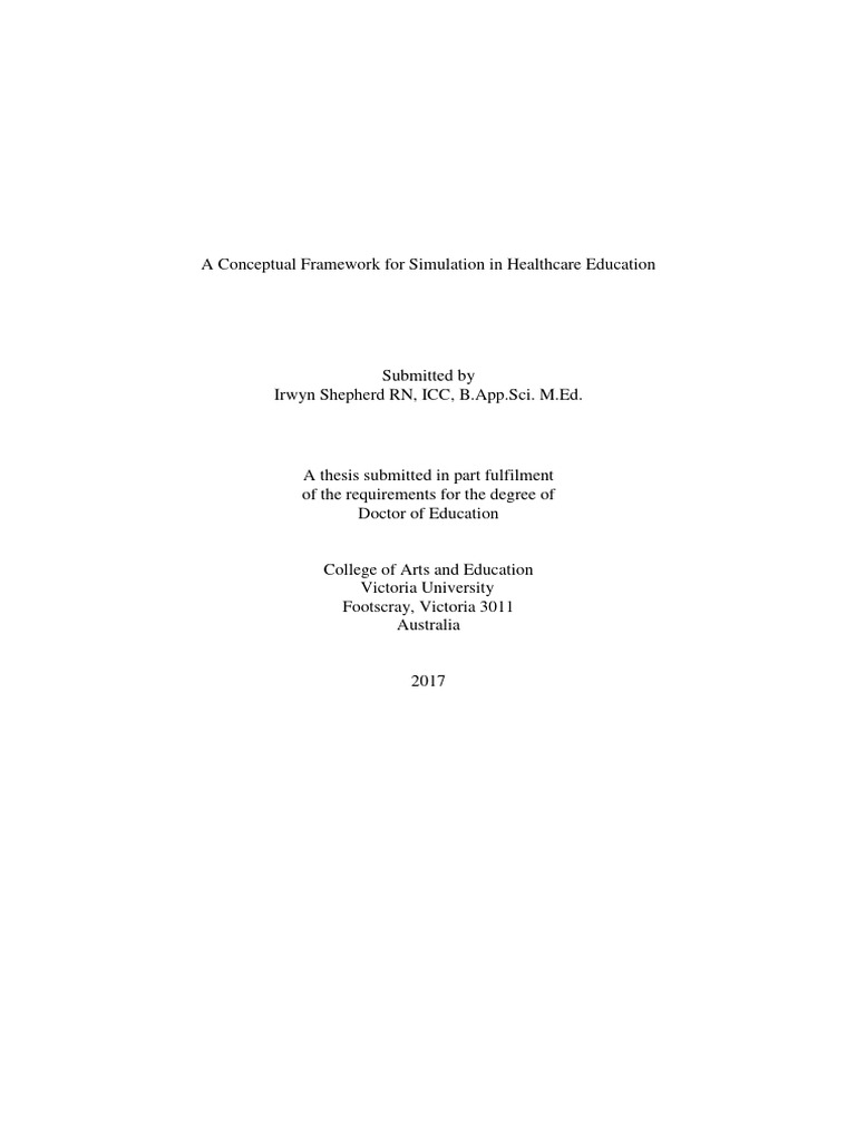 A Conceptual Framework For Simulation in Healthcare Education | PDF ...
